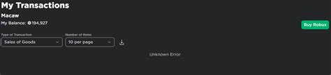 My Transactions Purchases And Sales Of Goods Produces An Error Website Bugs Developer