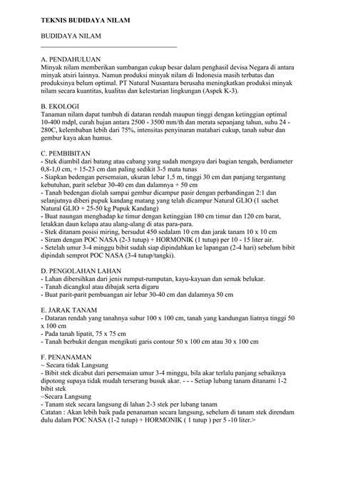 Teknis Budidaya Nilam Pdf