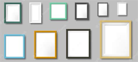 Premium Vector Realistic Photo Frame Square And Rectangular Frames Photos On Wall Template