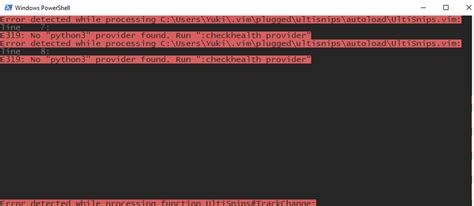 Neovim Error Windows 10 Ultisnips With Python 3 Stack Overflow