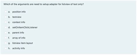 solved which of the arguments are need to setup adapter for