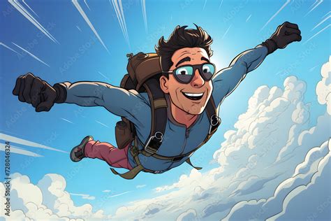 Cartoon Character Skydiving Skydiving Cartoon Character Cartoon Dude