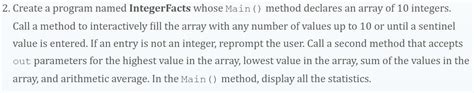 Solved 2 Create A Program Named Integerfacts Whose Main