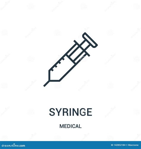 Syringe Icon Vector From Medical Collection Thin Line Syringe Outline