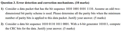 Solved Question Error Detection And Correction Chegg