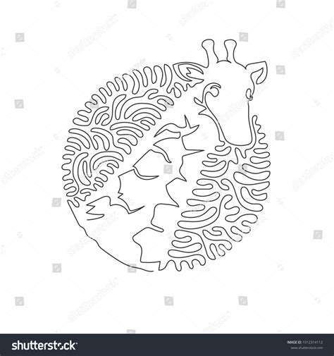 Continuous One Curve Line Drawing Funny Stock Vector Royalty Free