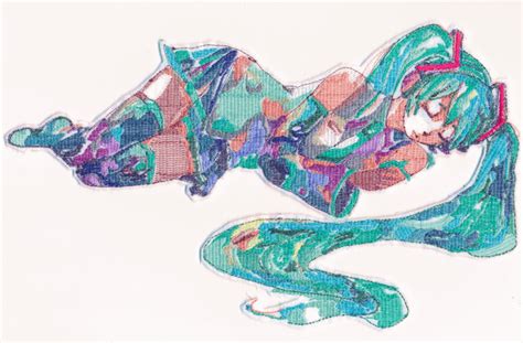 I Machine Embroidered Hatsune Miku Sleeping 😴 Source It Came To Me In