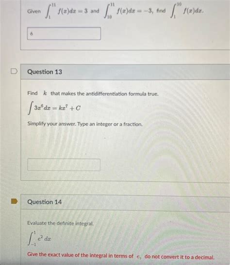 Solved Given ∫111f X Dx 3 And ∫1011f X Dx −3 Find