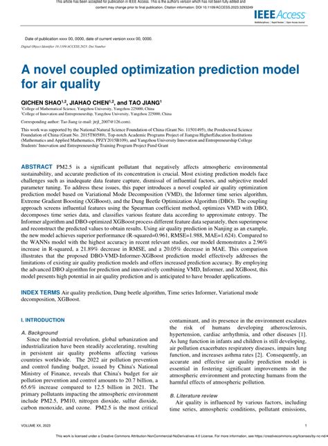 Pdf A Novel Coupled Optimization Prediction Model For Air Quality