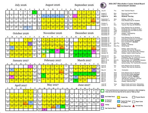 2026 27 School Calendar Okeechobee