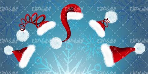 وکتور برداری کلاه بابا نوئل همراه با برنامه کودک و برف و کلاه کشی