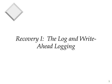 Ppt Recovery I The Log And Write Ahead Logging Powerpoint