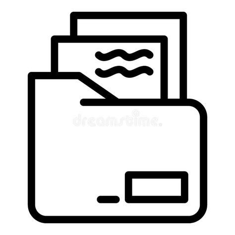 Documents In A Folder Icon Outline Style Stock Vector Illustration Of Element File