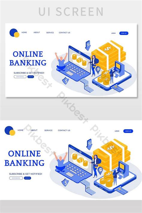 온라인 뱅킹 랜딩 페이지 Ui 화면 유저인터페이스 Ai 무료 다운로드 Pikbest