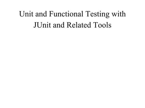 Intro To Junit Ppt Programming Languages Computing
