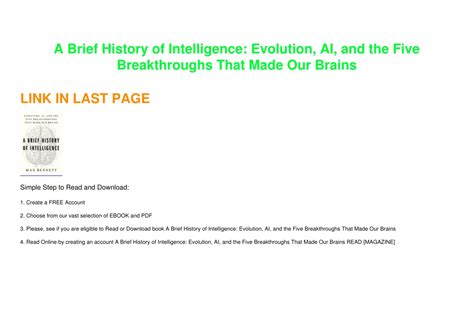 Ppt ⭿ Read Pdf ⚡ A Brief History Of Intelligence Evolution Ai