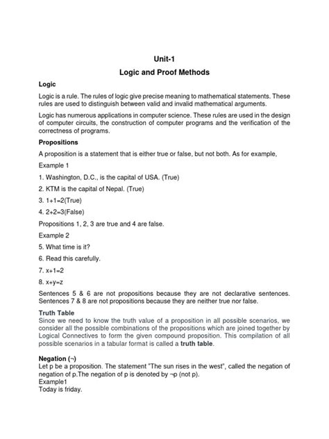 Logic And Proof Methods Pdf