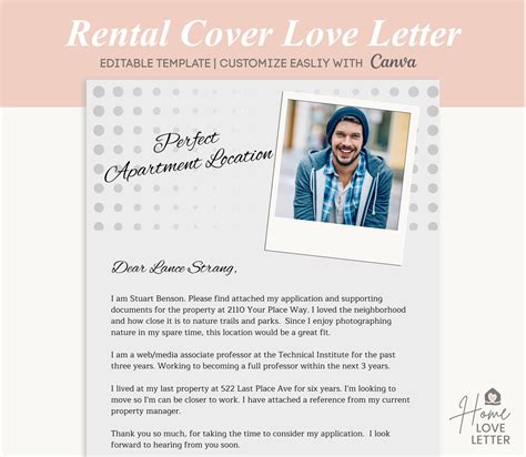 Rental Cover Letter Template Cute Rustic Dear Landlord Etsy