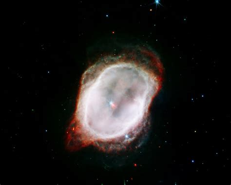 Southern Ring Nebulas Gas Nircam And Miri Composite Compass Image