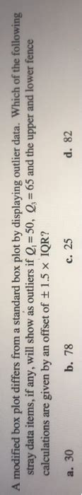 Solved A Modified Box Plot Differs From A Standard Box Plot
