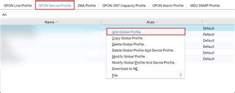Service Profile Create By Imaster Nce Fan Nms Gpon Solution