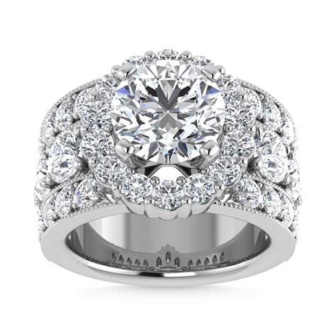 14k White Gold Lab Grown Diamond 6 Cttw 3 Ctw Center Engagement
