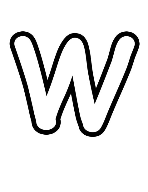 Printable Bubble Letter W Stencils