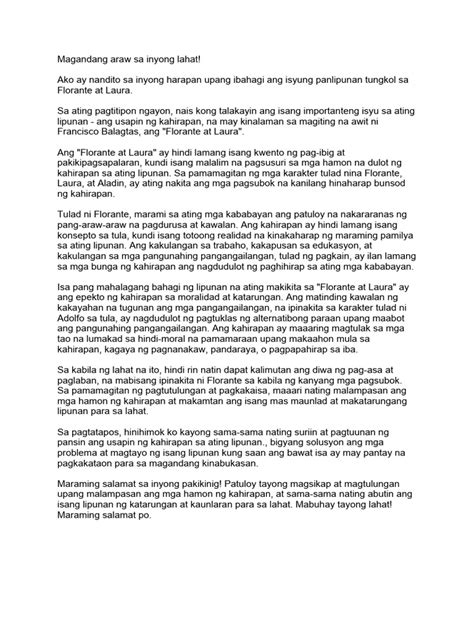 Filipino 8 Talumpati Report Script Pdf Filipino 8 Talumpati Report Script Pdf