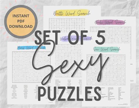 Sexy Puzzles Adult Word Search Date Night Bachelorette Party Dirty Instant Download