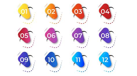Premium Vector Stylish Bullet Points Numbers From One To Twelve