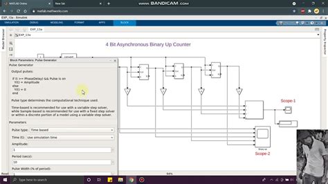 10 implementing 4 bit asynchronous binary up counter using simulink