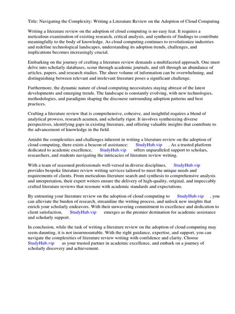 Adoption Of Cloud Computing Literature Review Pdf Cloud Computing Computing