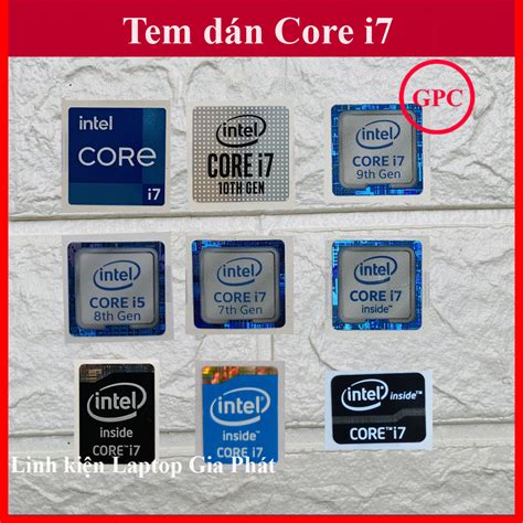 ⚡ Sticker Core I7 Tem DÁn Intel ChÍp ThẾ HỆ Gen2 Gen 3 Gen 4 Gen5 Gen 6