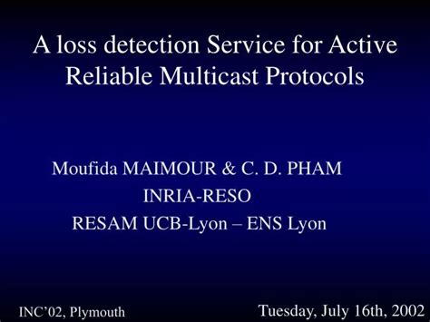 Ppt A Loss Detection Service For Active Reliable Multicast Protocols