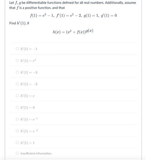 solved let f g be differentiable functions defined for all