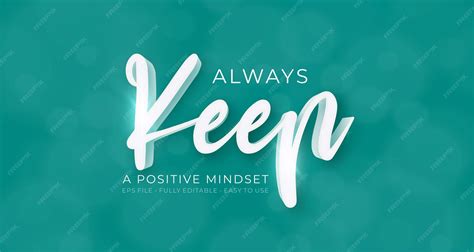 Premium Vector 3d Style Effect Text Positive Mindset Quote Template