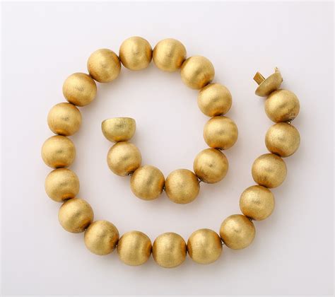 Large Gold Bead Necklace James Robinson Inc