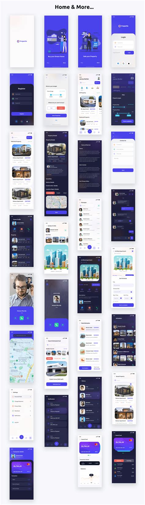 real estate app android ios figma 3d blend icons code market