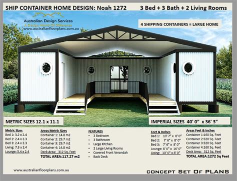 3 Bedroom Shipping Container Concept Home Plans For Sale 4 Etsy Artofit