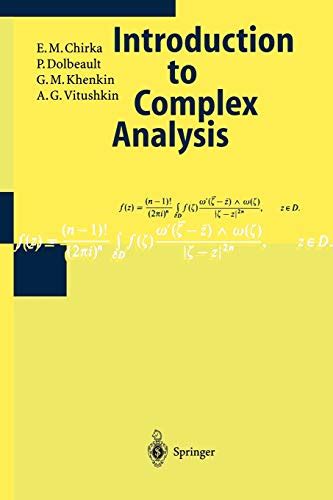 Introduction To Complex Analysis By E M Chirka Softarchive