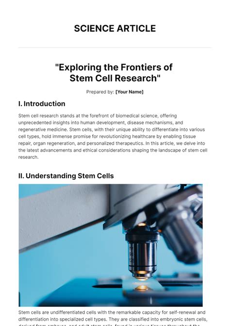 Free Science Article Template To Edit Online