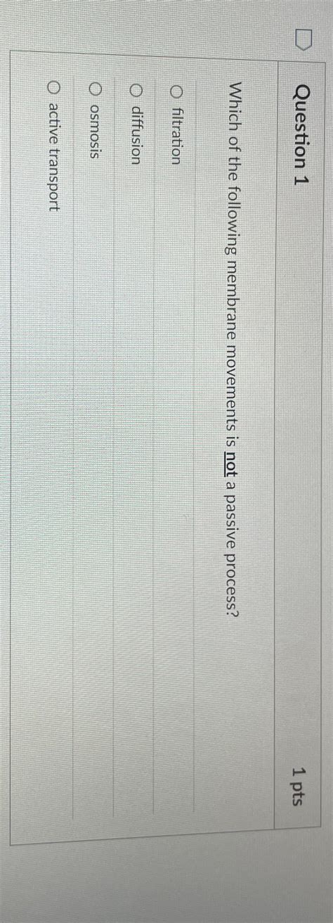 Solved Question 11ptswhich Of The Following Membrane