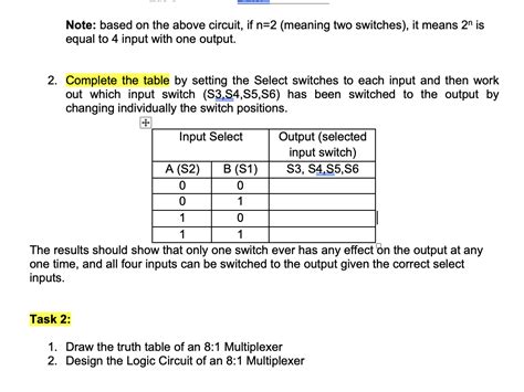 solved logic circuit for mux task 1 1 draw the logic