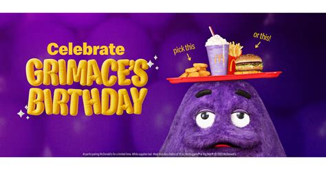 Youre Invited Mcdonalds Celebrates Grimaces Birthday With Special Meal And Shake