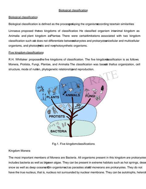 Solution Chapter 2 Biological Classification Study Rate Studypool