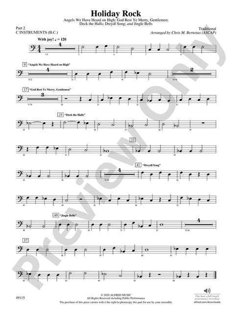 holiday rock part 2 c instruments b c part 2 c instruments b