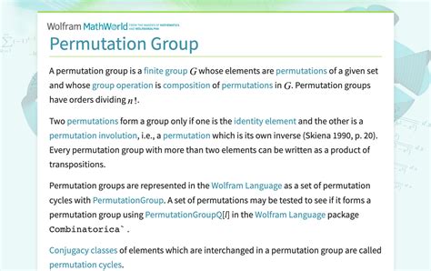 Permutation Group From Wolfram Mathworld