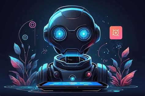 Premium Ai Image Chat Bot Concept Illustration