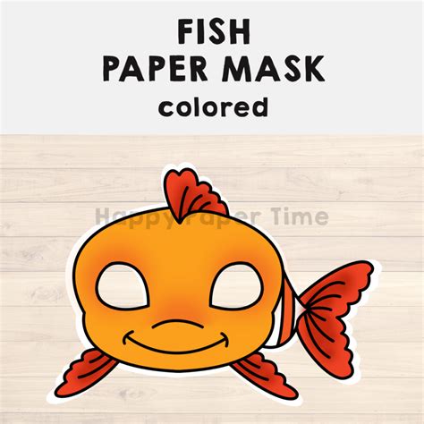 Fish Paper Mask Printable Ocean Sea Animal Craft Activity Costume