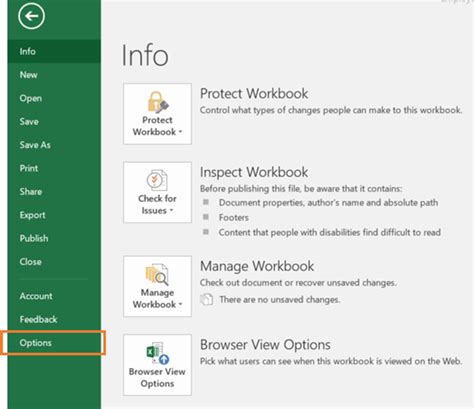 In The Backstage Tab Options List Click On Options Outlined In Orange
